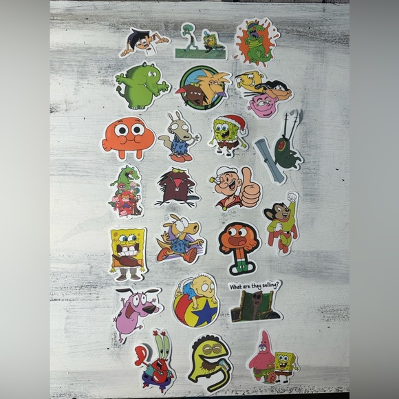 Other | 9s Cartoon Stickers 23 New Stickers Spongebob Popeye Rugrats ...